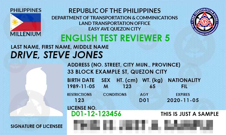 LTO Test Reviewer: English | LTO Exam Reviewer